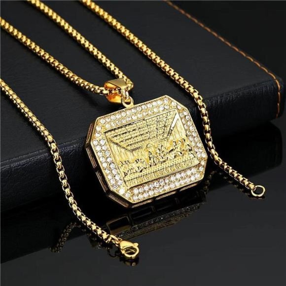 Accessories | New Iced Out Gold The Last Supper Chain Necklace | Poshmark